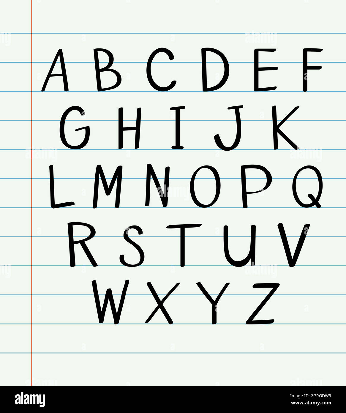 English alphabet illustration Banque d'images vectorielles - Alamy