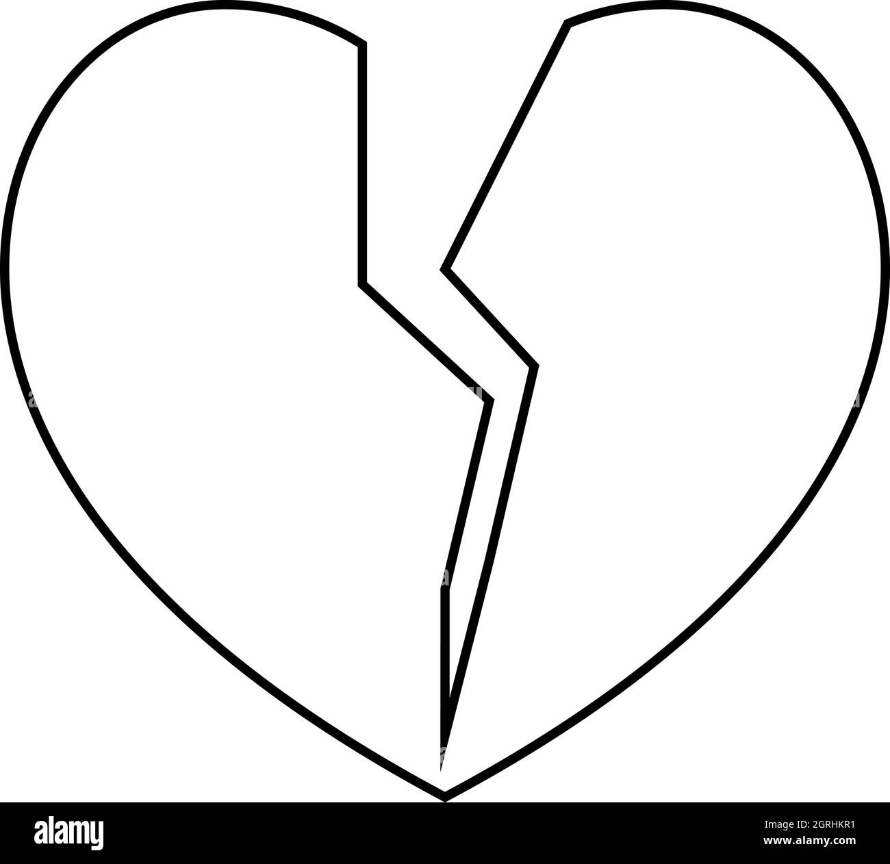 Symbole du coeur brisé Banque d'images vectorielles - Alamy