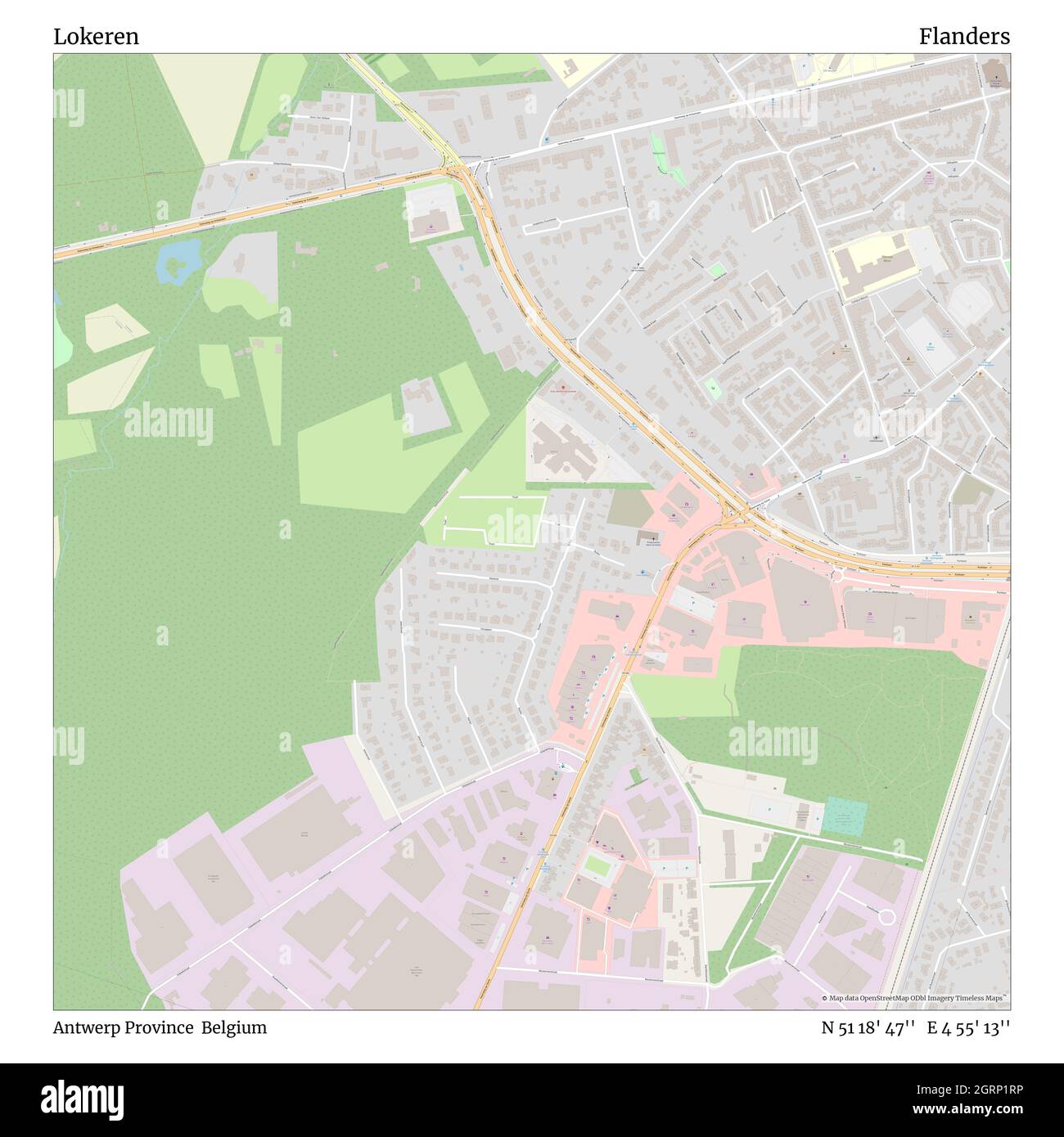 Lokeren, province d'Anvers, Belgique, Flandre, N 51 18' 47'', E 4 55 ...