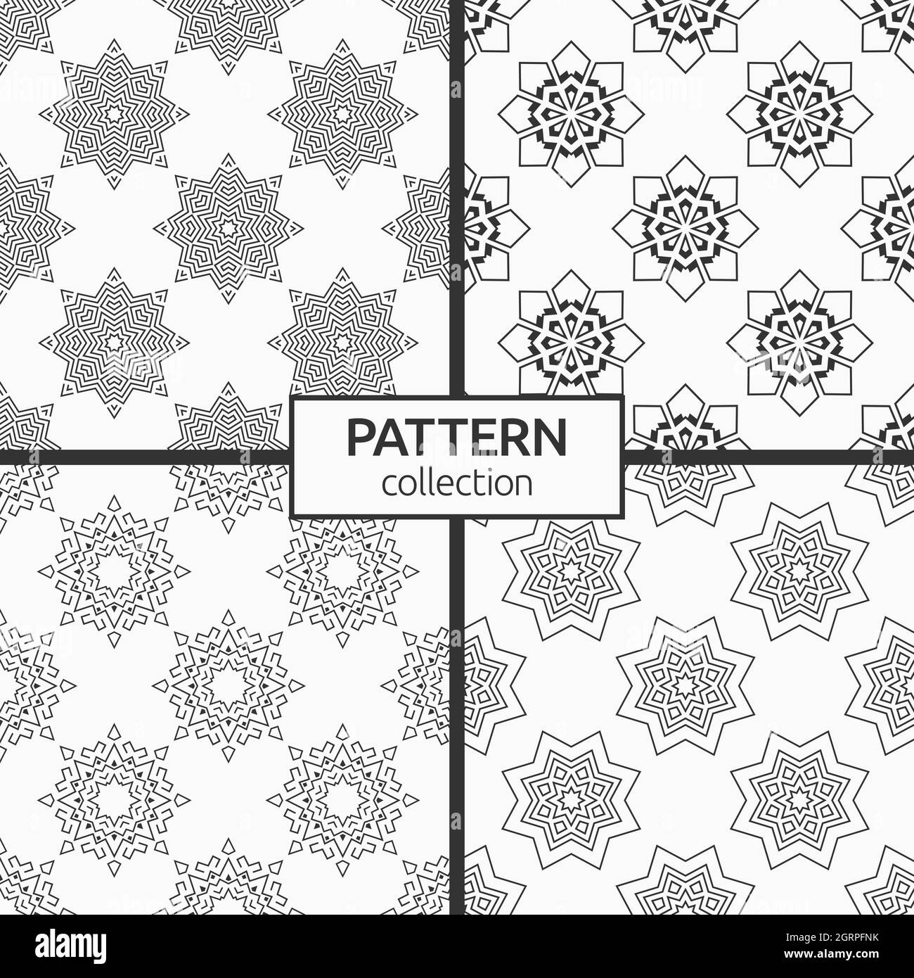 Ensemble de motifs flocons de neige sans couture de Noël.Répétition de ...