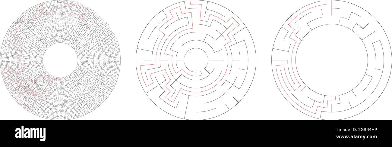 Cercle, labyrinthe circulaire, ensemble de jeu de énigme de labyrinthe ...