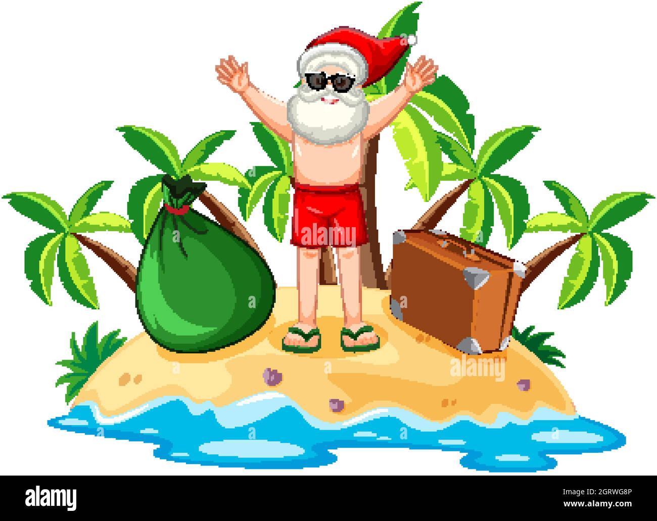 Noël sur la plage Banque d'images vectorielles - Alamy