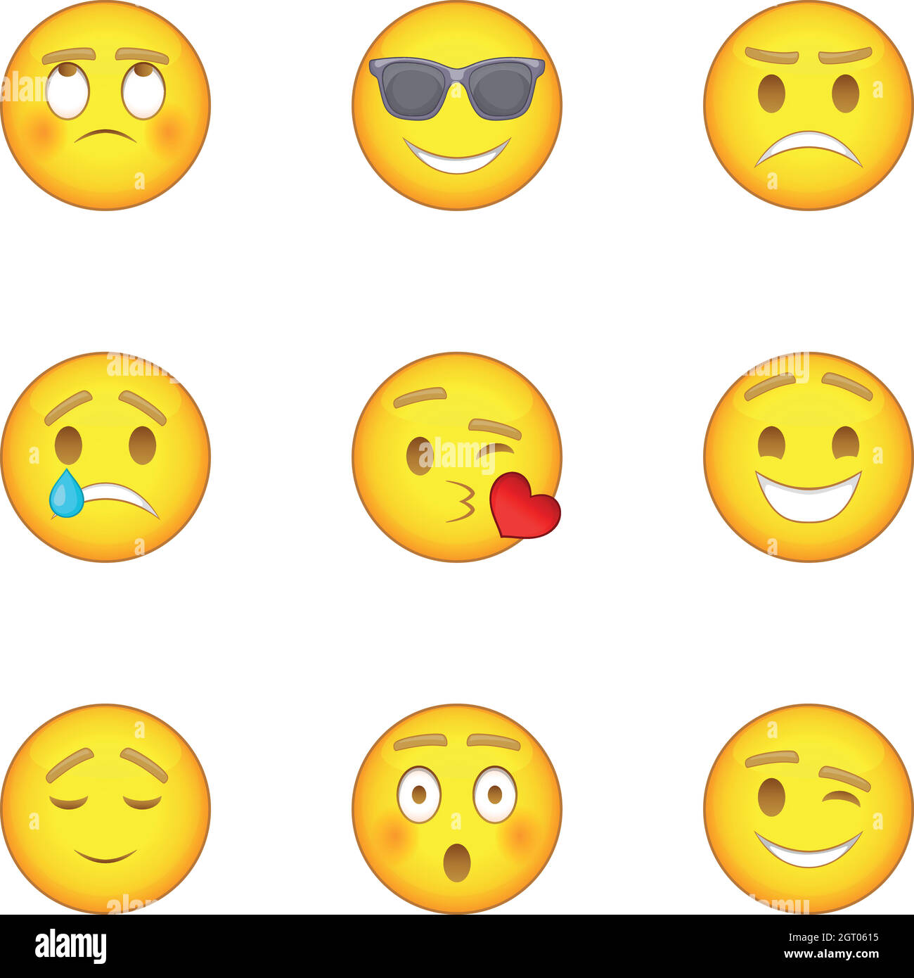 Emoticon smiley yellow confused Banque de photographies et d’images à ...