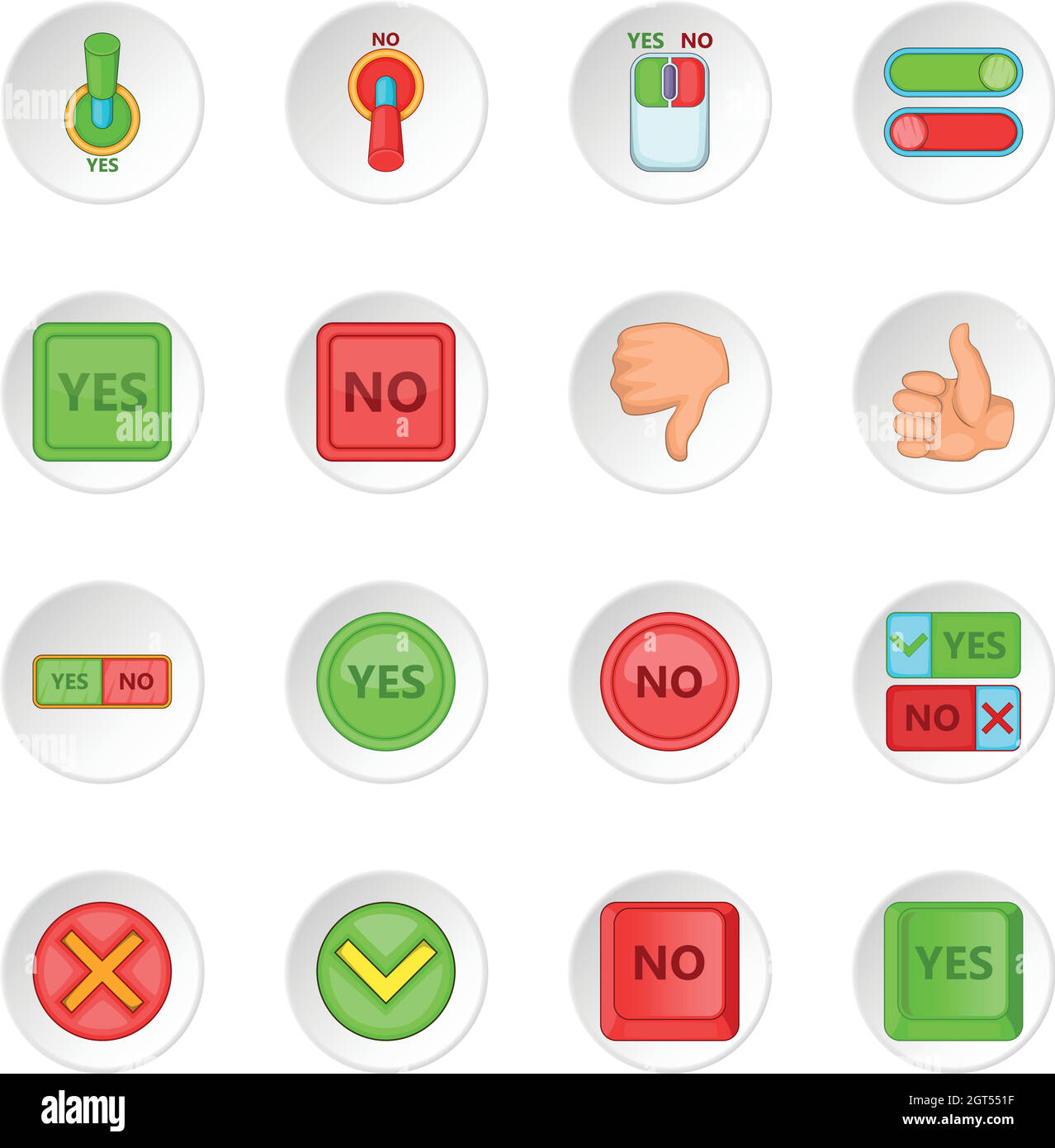 Yes no icons wrong right Banque d'images vectorielles - Alamy