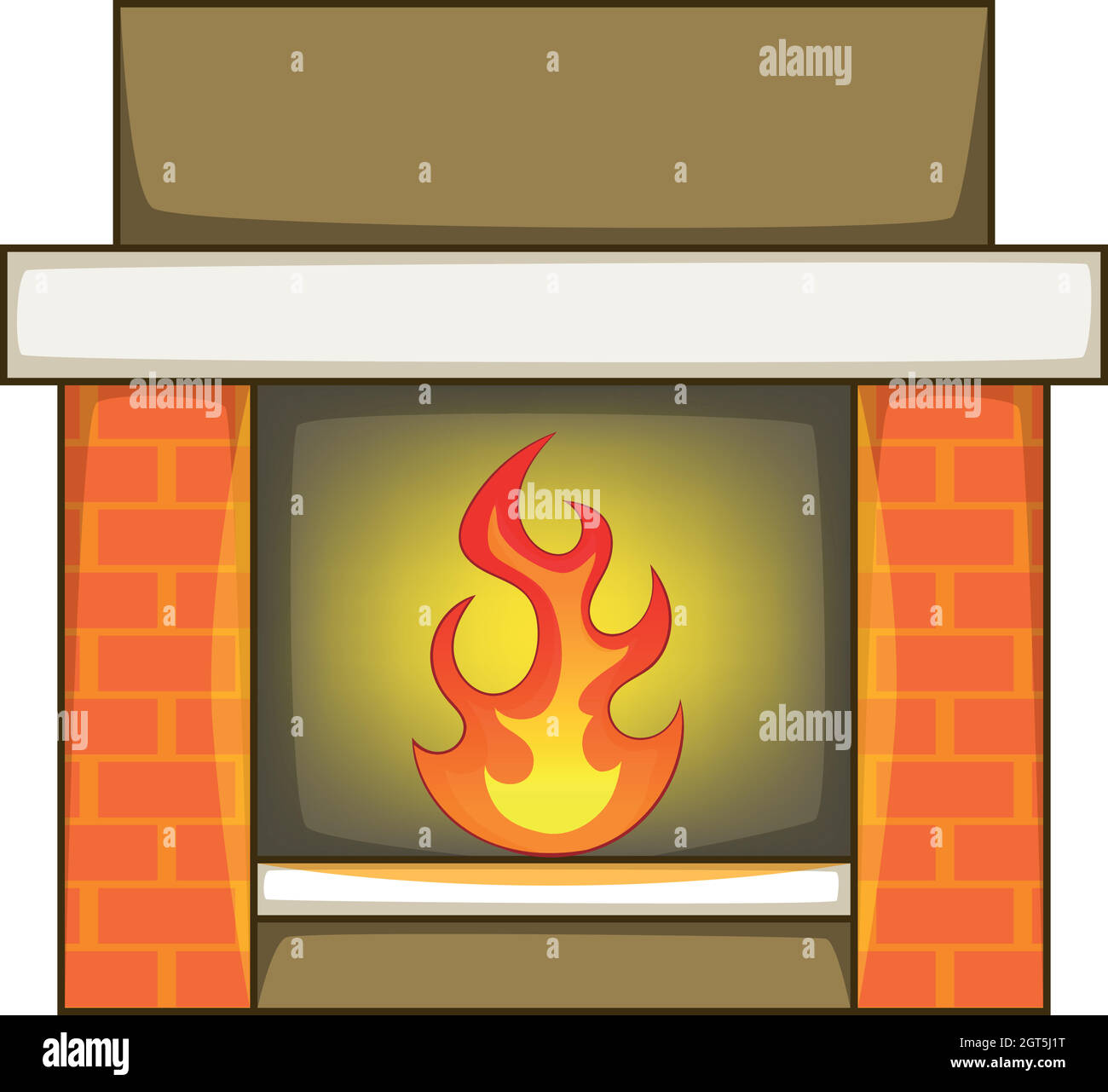 Fireplace cartoon Banque d'images vectorielles - Alamy