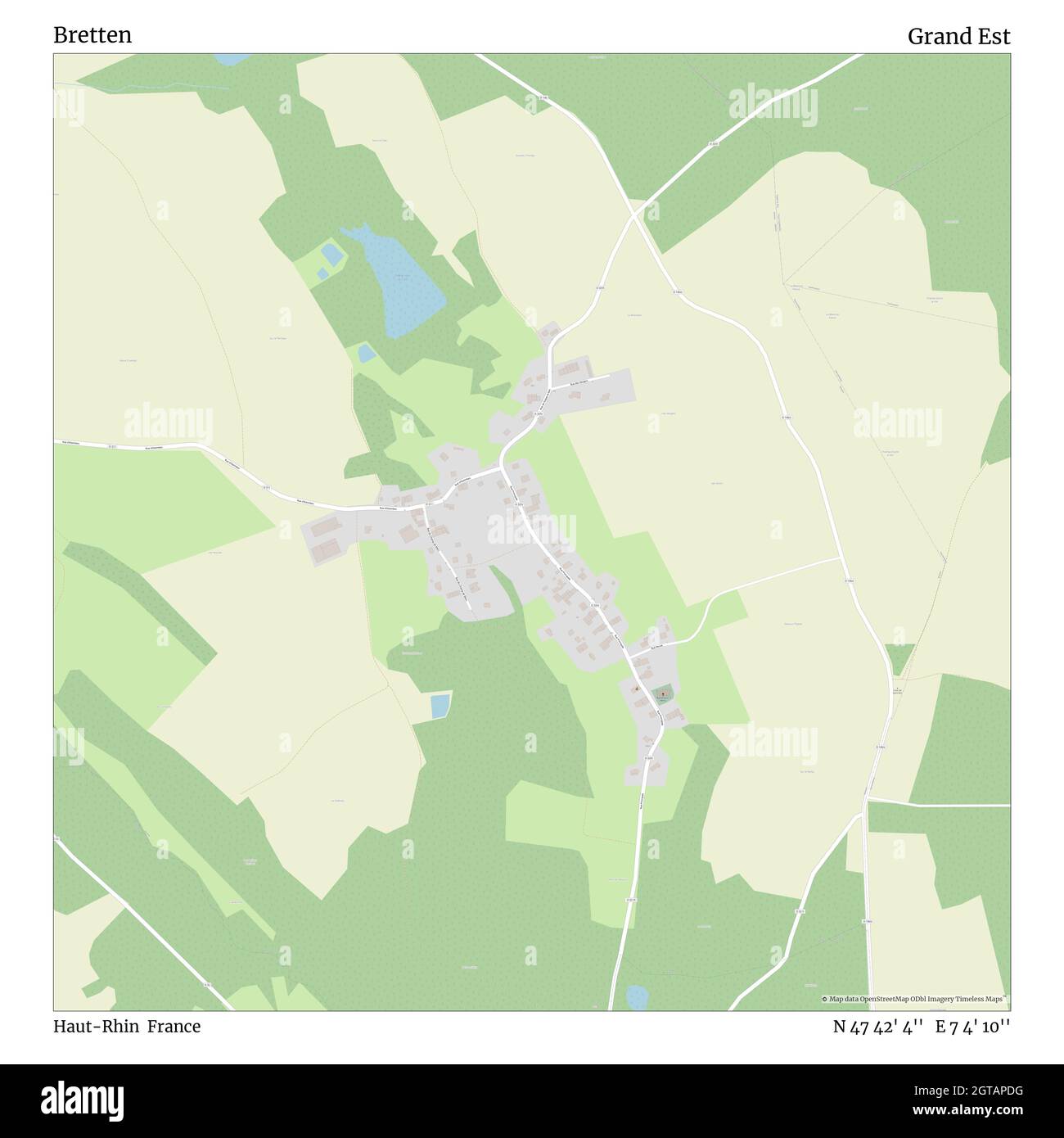 Bretten, Haut-Rhin, France, Grand est, N 47 42' 4'', E 7 4' 10'', carte ...