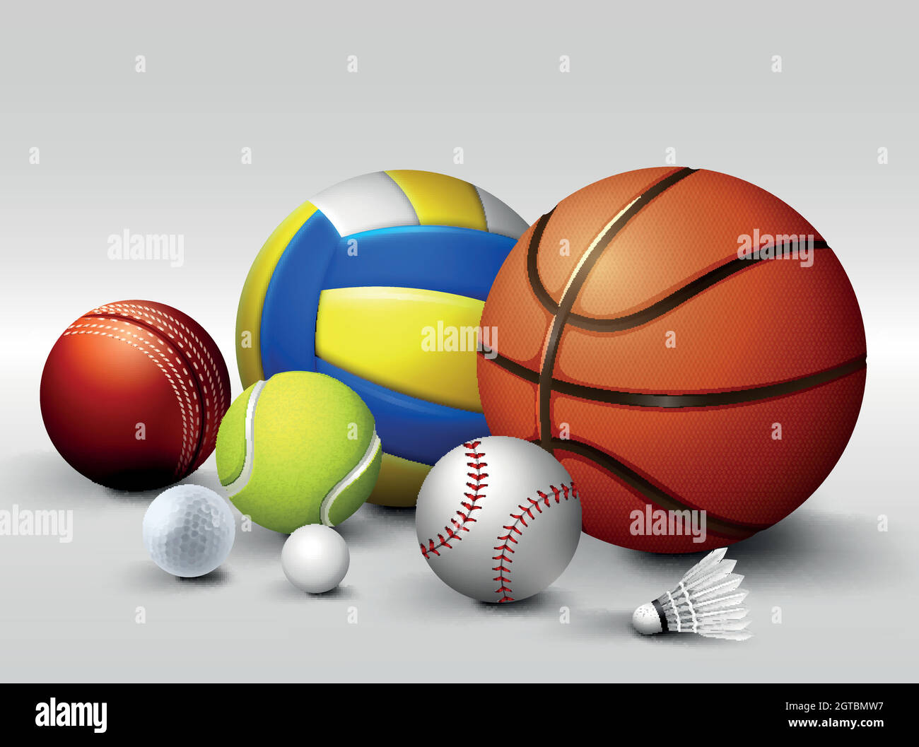 Tipos de pelotas de cricket Banque d'images vectorielles - Alamy