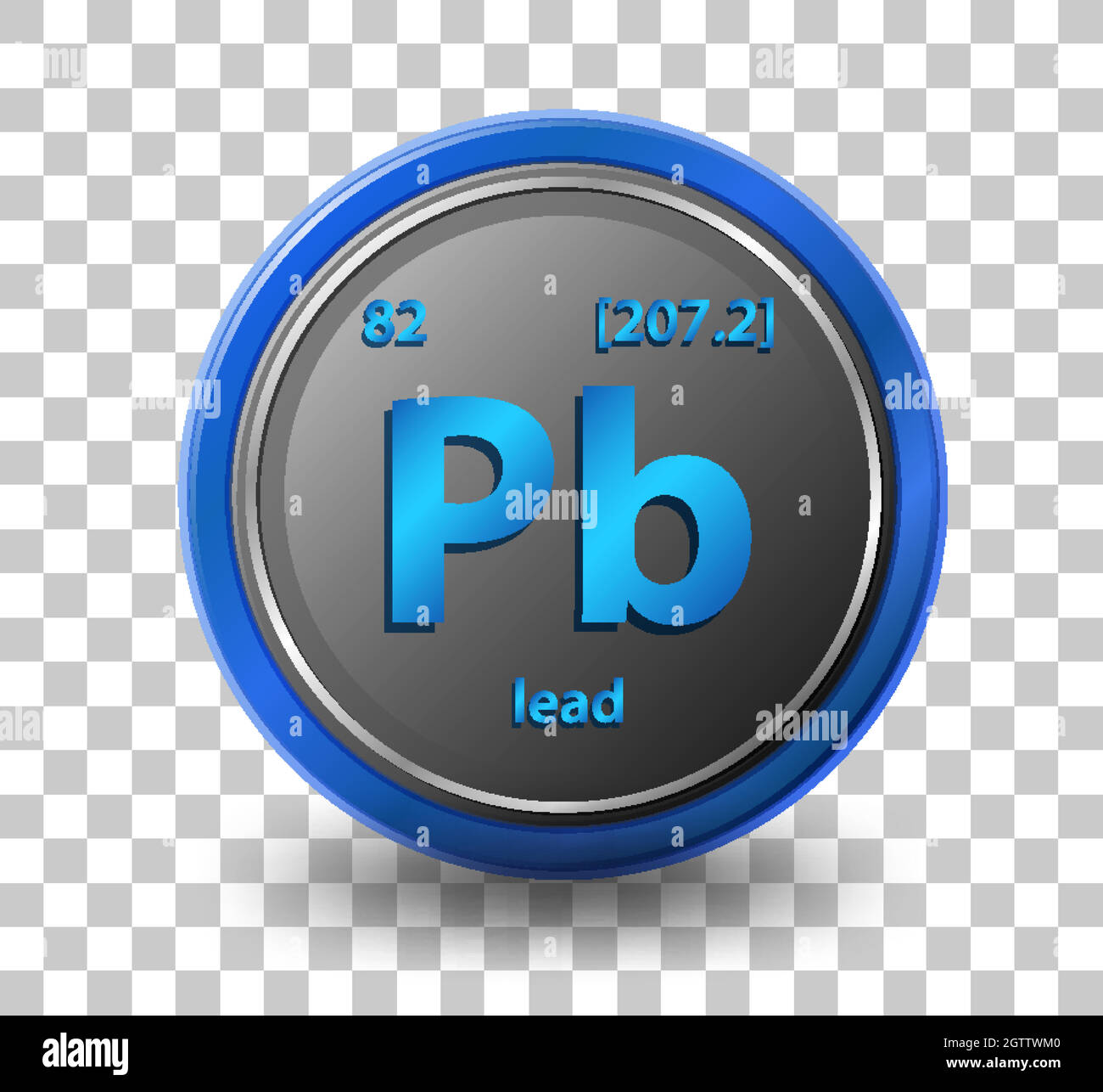 Élément chimique en plomb. Symbole chimique avec numéro atomique et ...