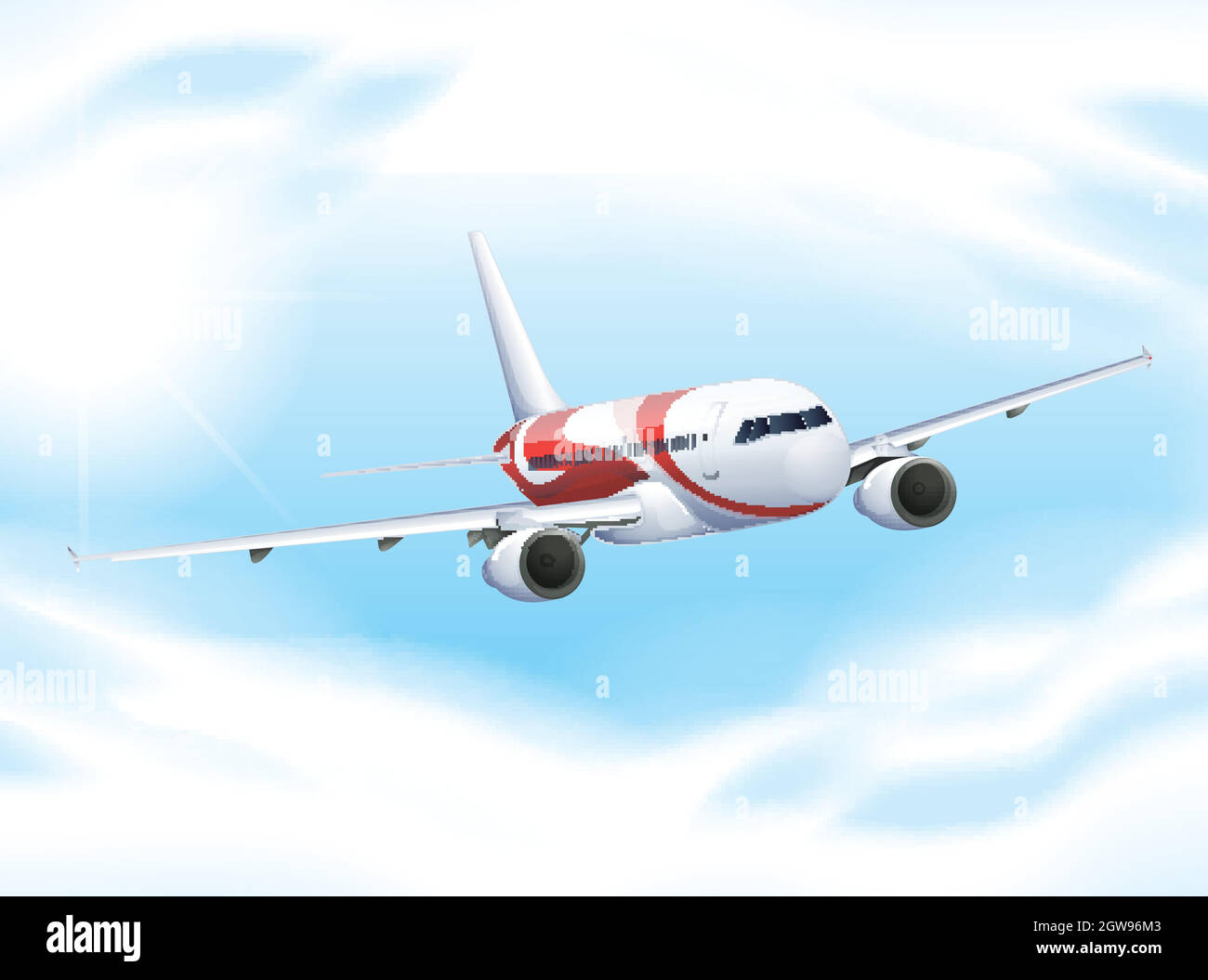 Avion volant dans le ciel Banque d'images vectorielles - Alamy