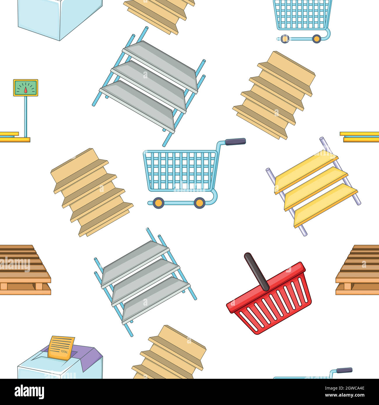 Modèle de supermarché, style cartoon Image Vectorielle Stock - Alamy