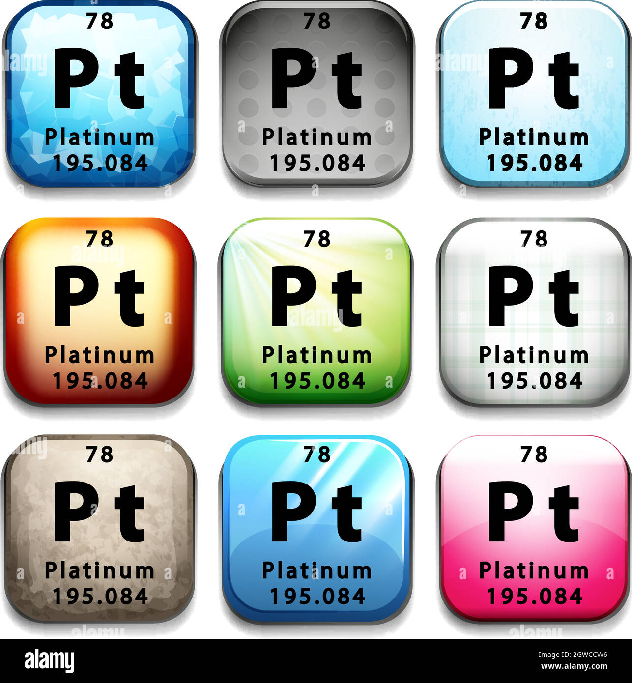 Periodic table elements platinum Banque d'images vectorielles - Alamy