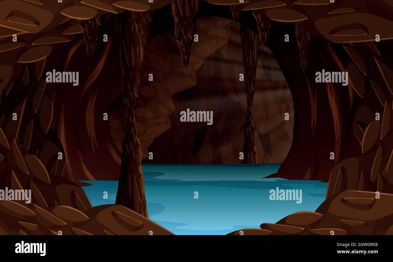 Grotte souterraine naturelle Banque d'images vectorielles - Alamy