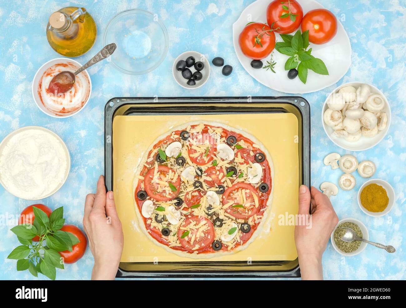 Comment faire une pizza veggie maison étape par étape, étape 11 ...