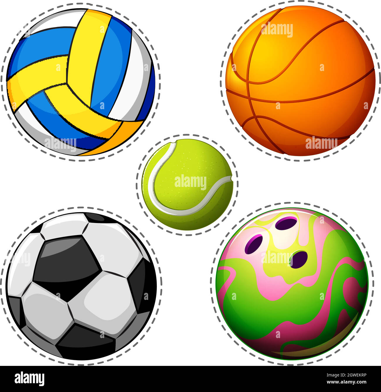 Different types balls illustration Banque de photographies et d’images ...