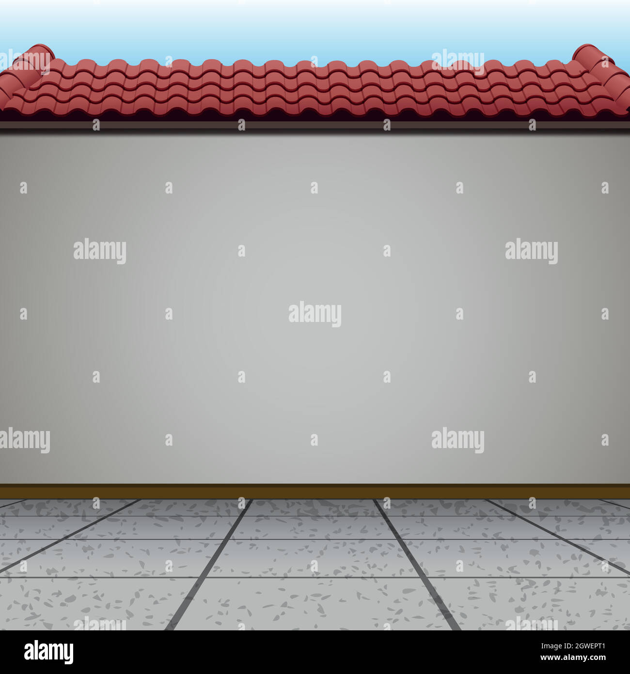 Tuile de toit rouge Banque d'images vectorielles - Alamy