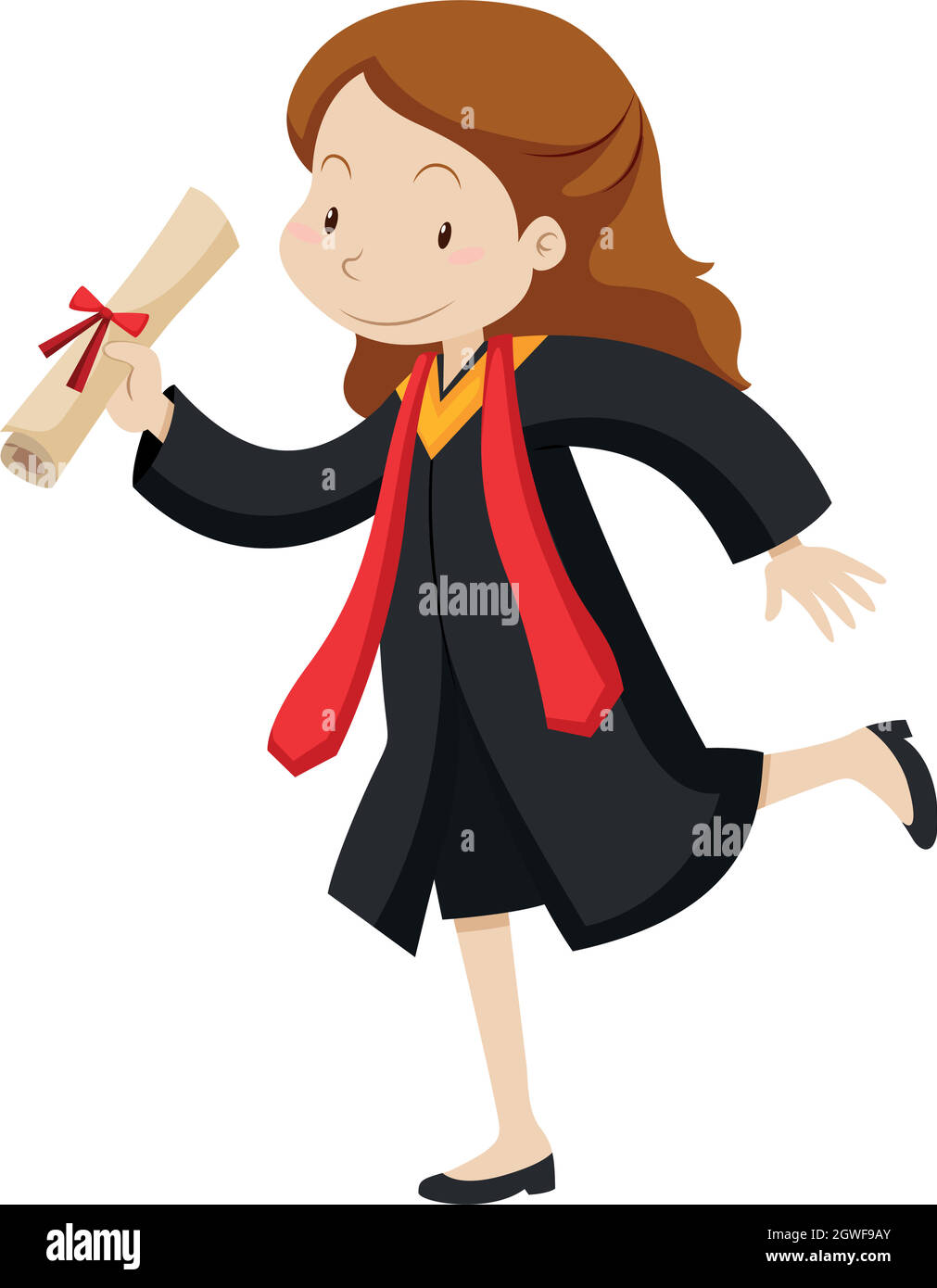 Woman in graduation gown illustration Banque de photographies et d ...