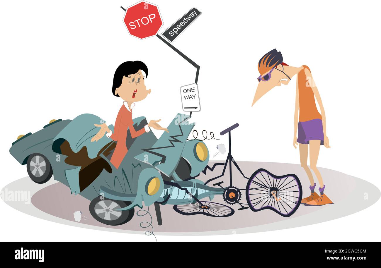 Humour accident voiture Banque d'images détourées - Alamy