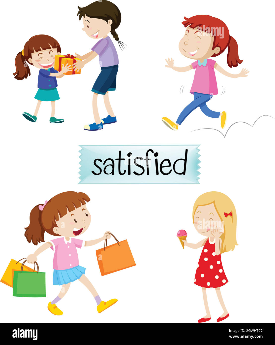 Enfant satisfait Banque d'images vectorielles - Alamy