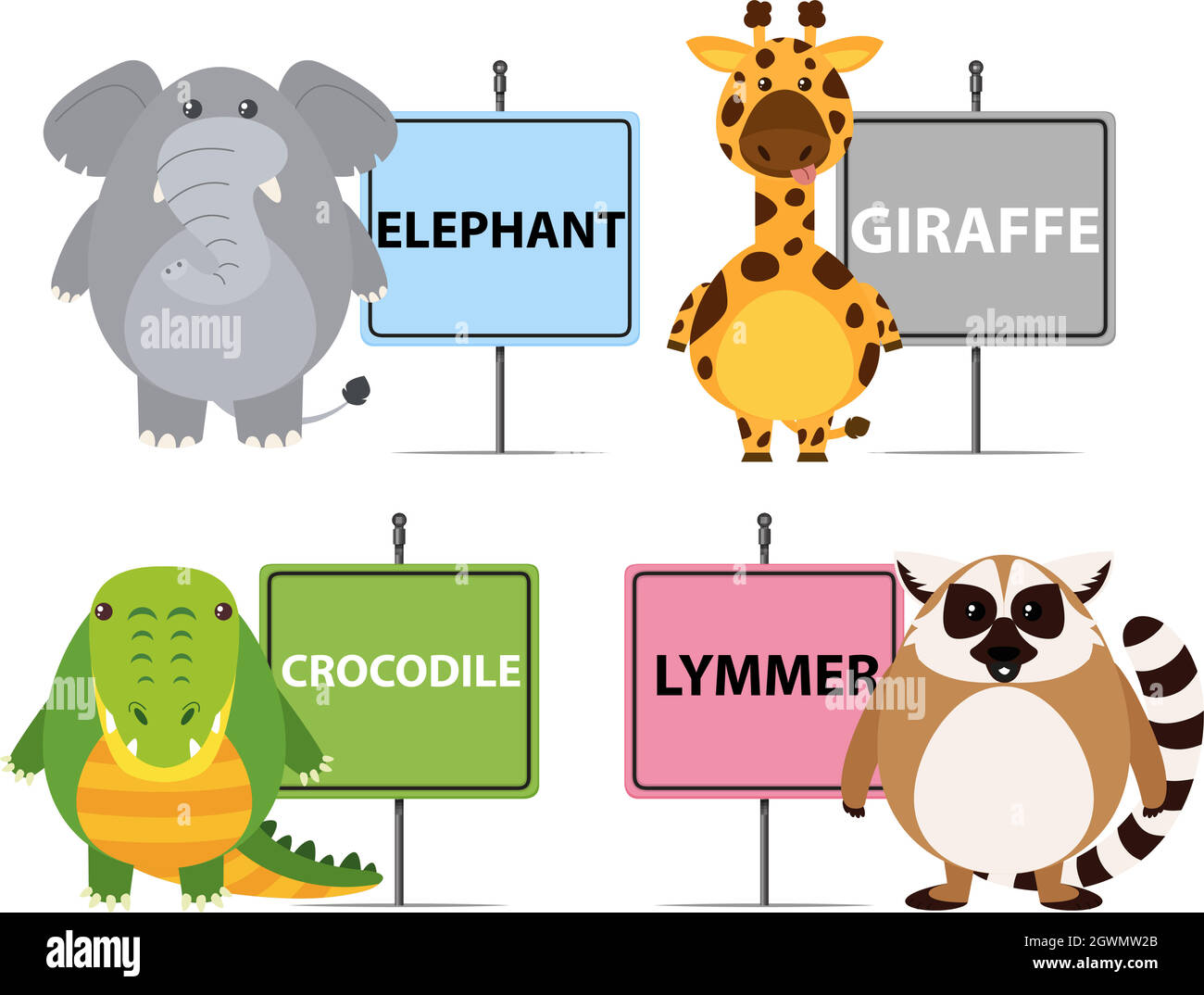 Comment les animaux ont obtenu leurs noms Banque d'images vectorielles ...