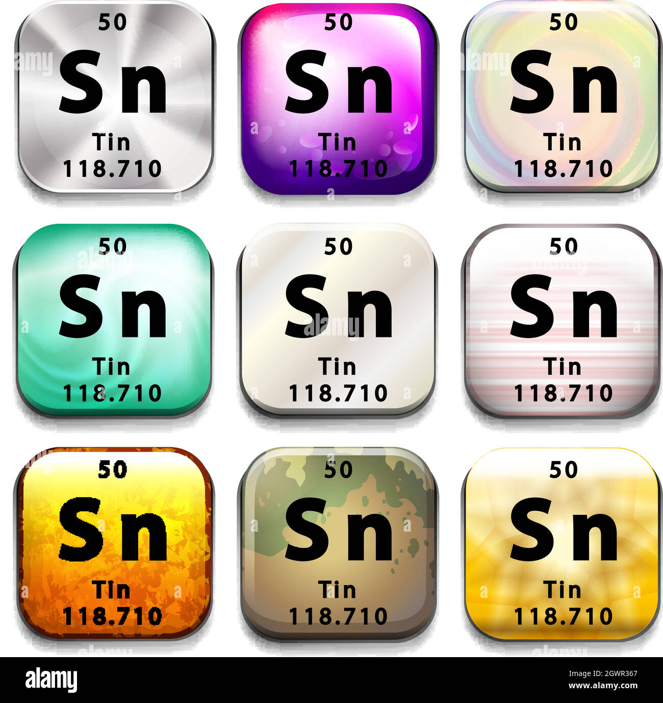 Chemical symbol sn Banque d'images vectorielles - Alamy