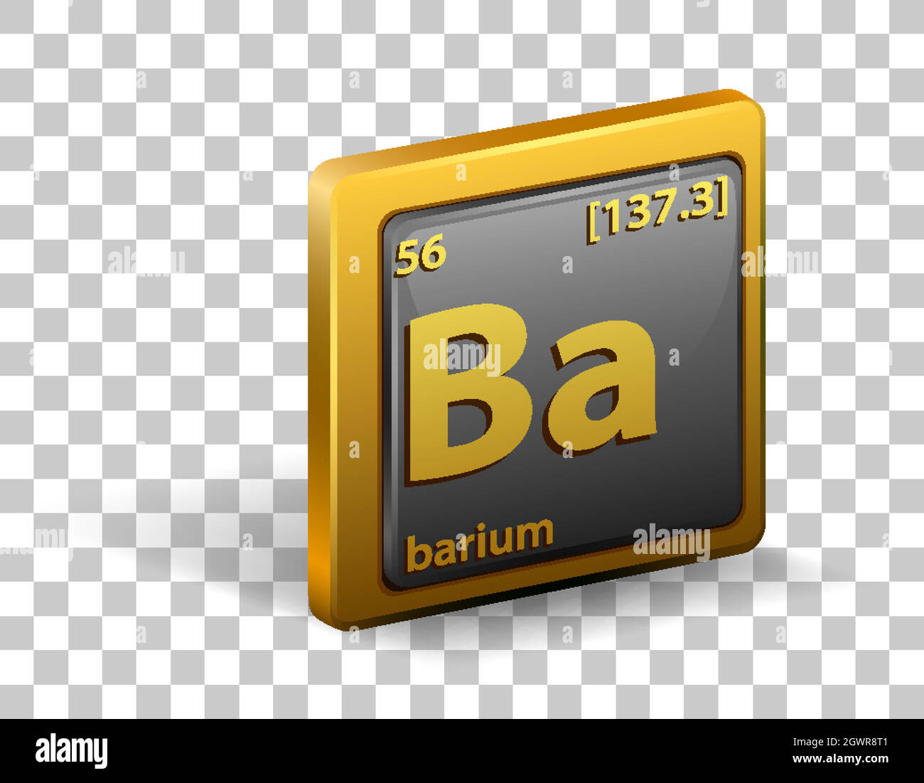 Élément chimique de baryum. Symbole chimique avec numéro atomique et ...