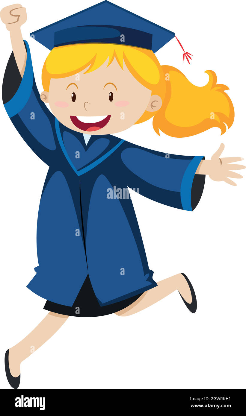 Woman in graduation gown illustration Banque de photographies et d ...