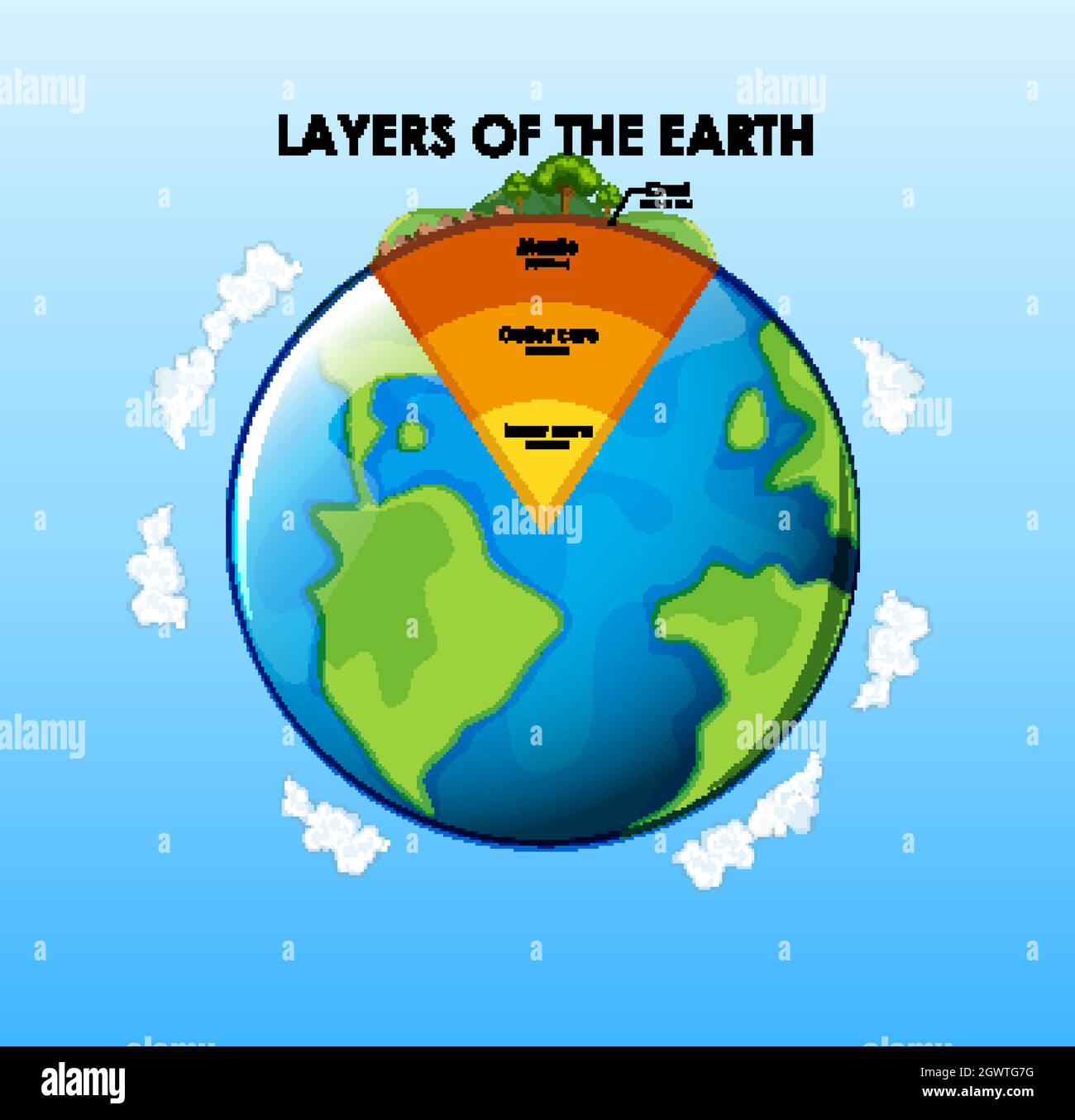 Carte des couches de la terre Banque de photographies et d’images à ...