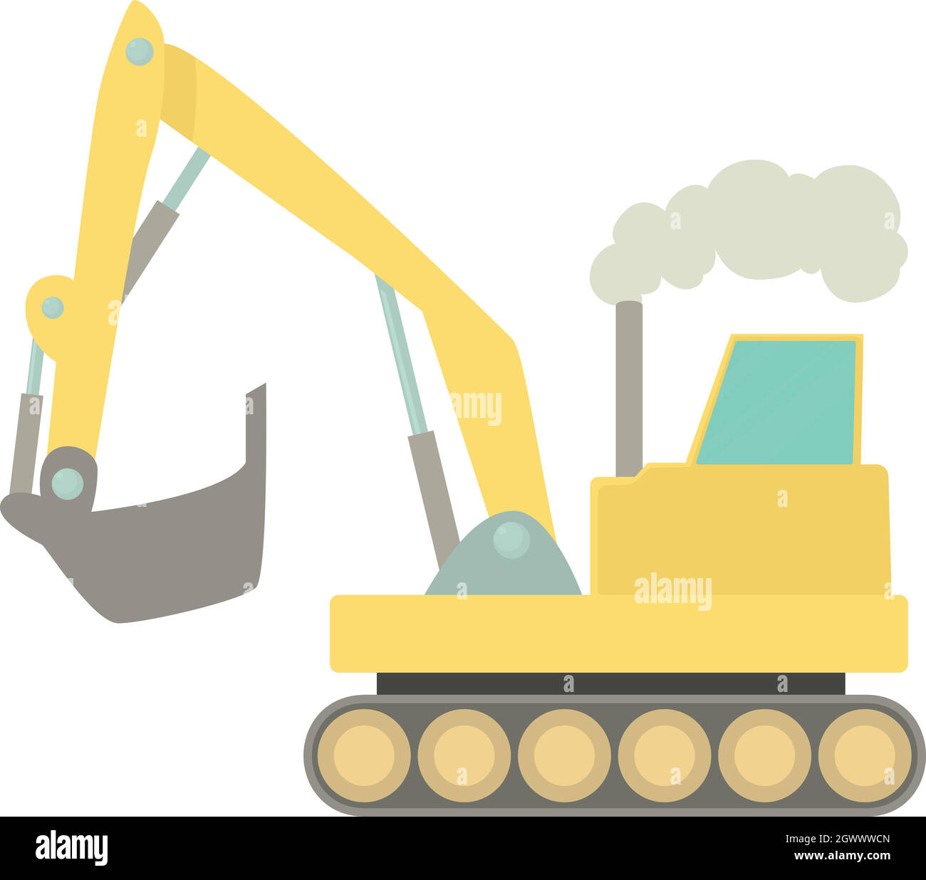 L'icône de l'excavateur, cartoon style Image Vectorielle Stock - Alamy