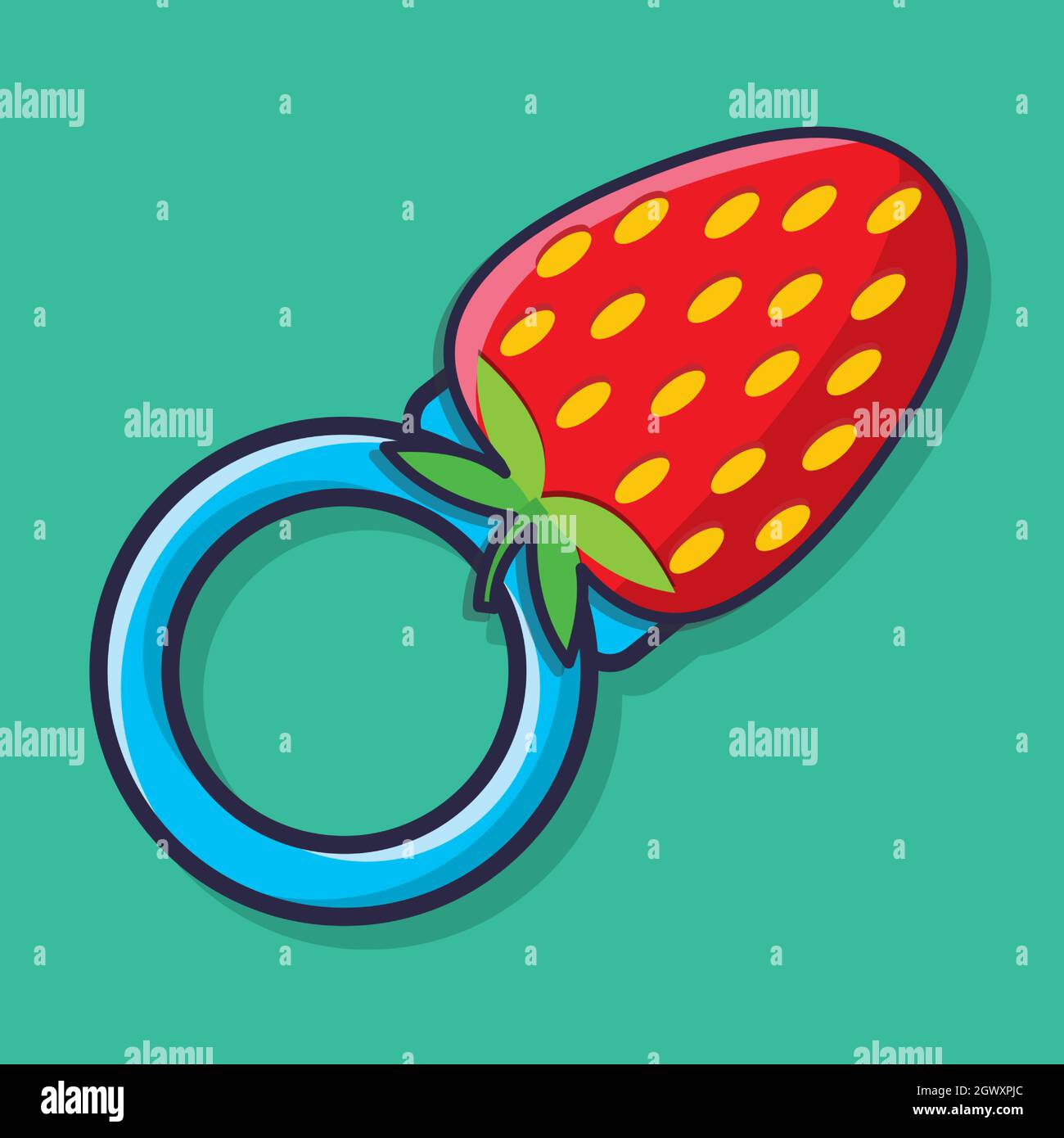 Dessin animé jouet de dentition Banque d'images vectorielles - Alamy