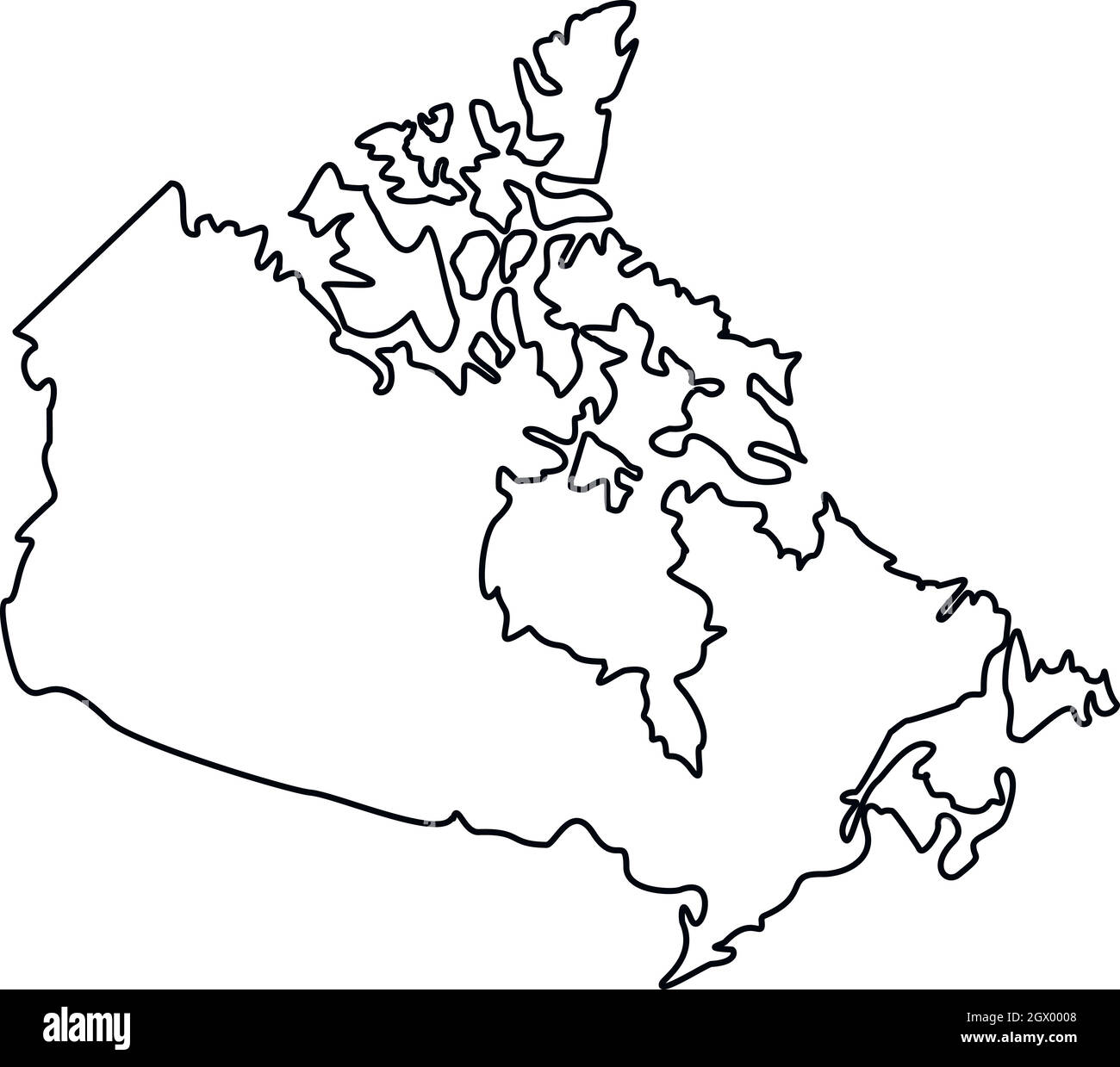Carte du Canada, l'icône de style contour Image Vectorielle Stock - Alamy