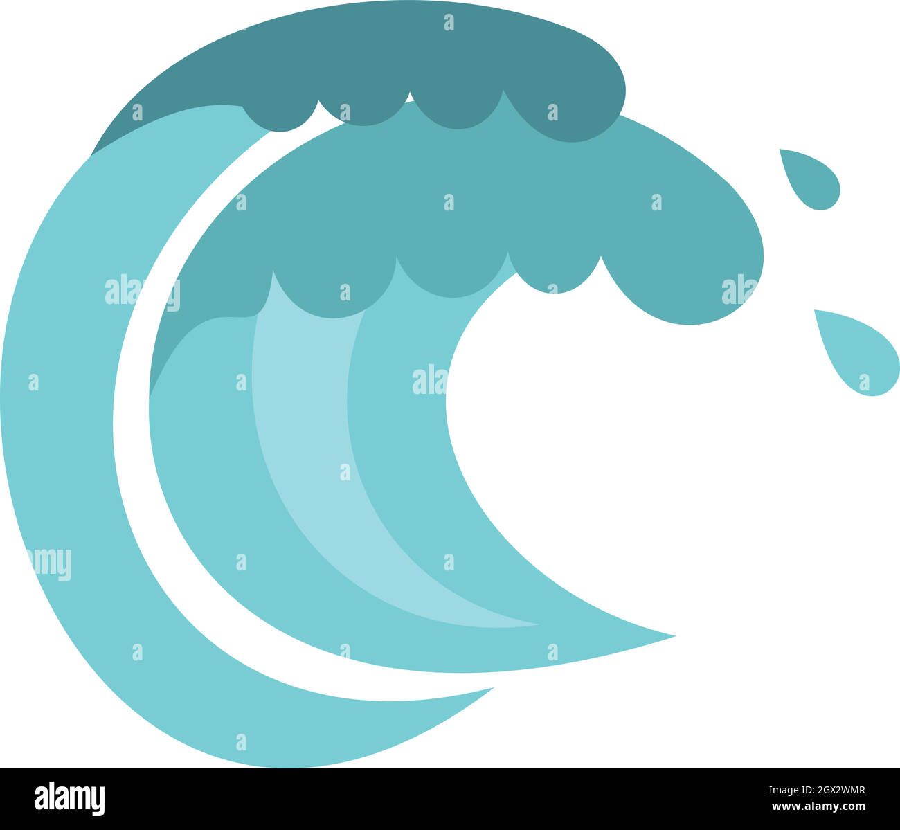 Big wave icon cartoon style Banque de photographies et d’images à haute ...