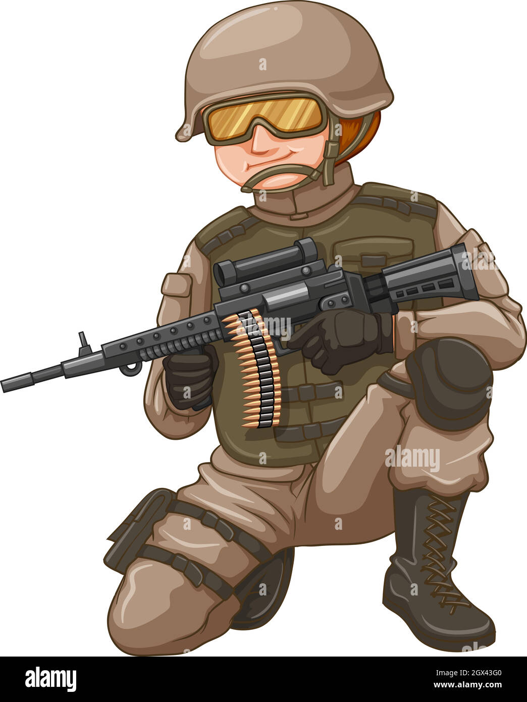 Soldat avec fusil Banque d'images vectorielles - Alamy