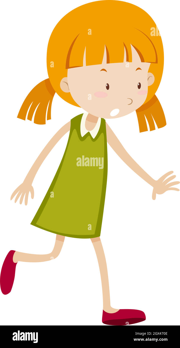 Happy little girl running in Banque d'images vectorielles - Alamy