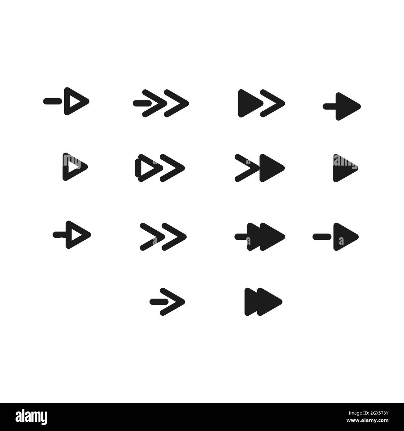 Curved arrow icon vector vectors Banque d'images détourées - Alamy