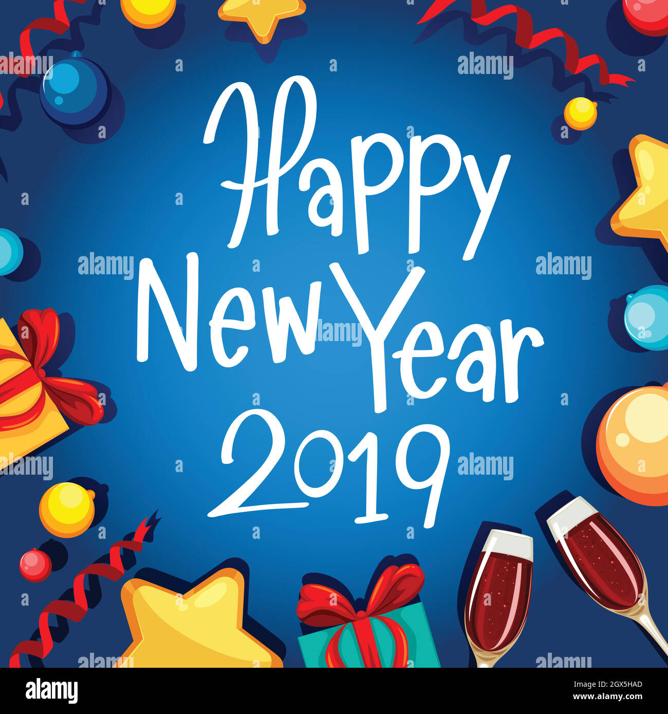 Happy new year balloon card Banque de photographies et d’images à haute ...