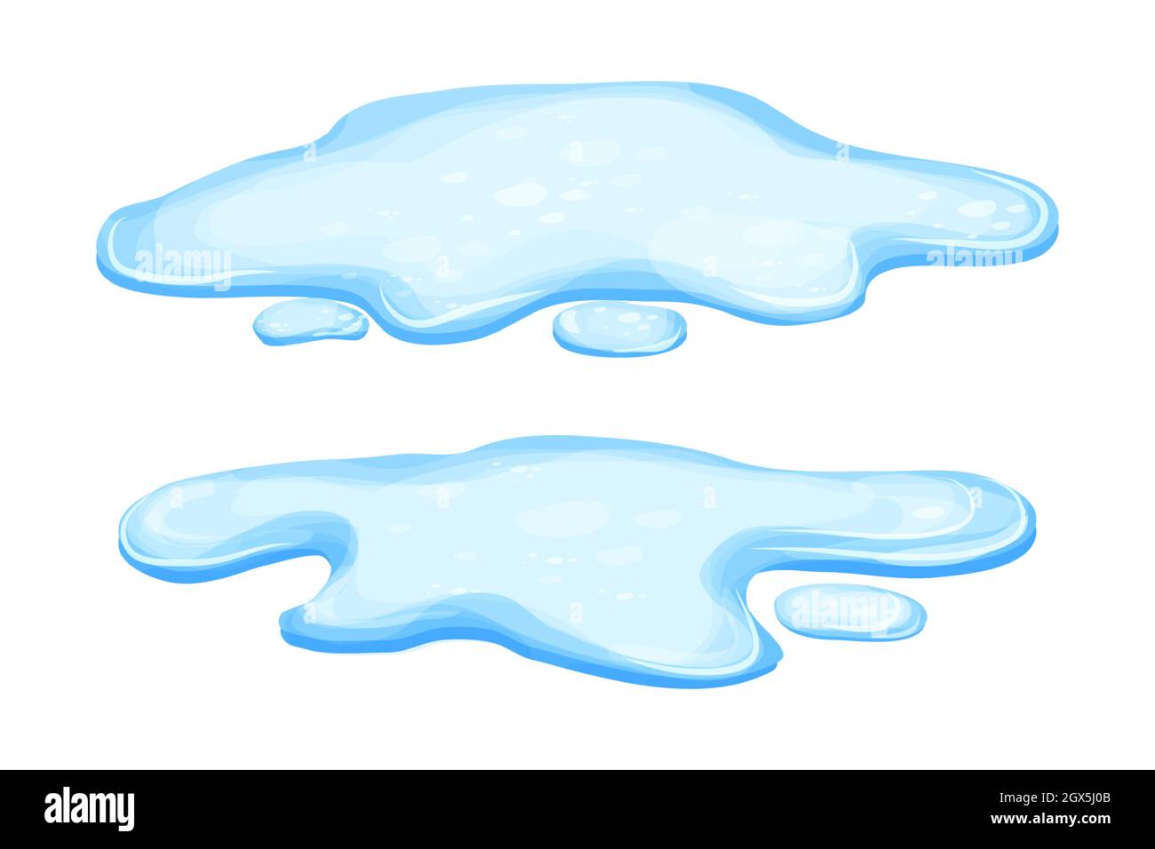 Placez la flaque d'eau dans un style de dessin animé isolé sur fond ...