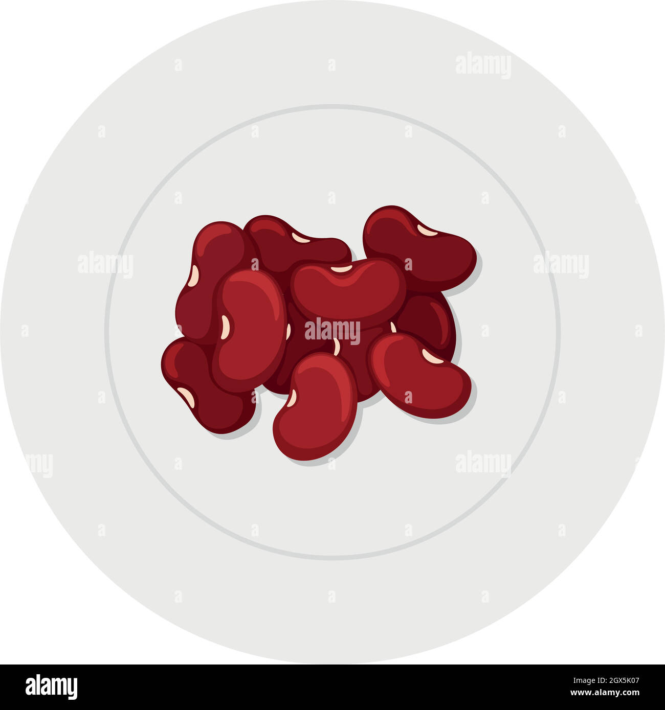 Assiette rouge et blanche Banque d'images vectorielles - Alamy