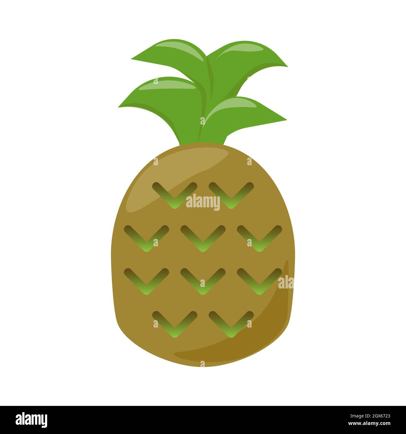 Icône plate ananas en couleur. Pictogramme vibrant pour le Web. Trait ...