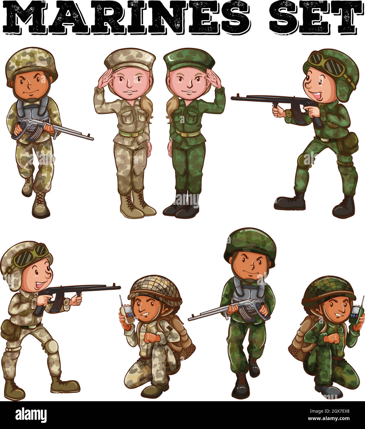 Soldat soldats uniformes uniformes Banque d'images vectorielles - Alamy