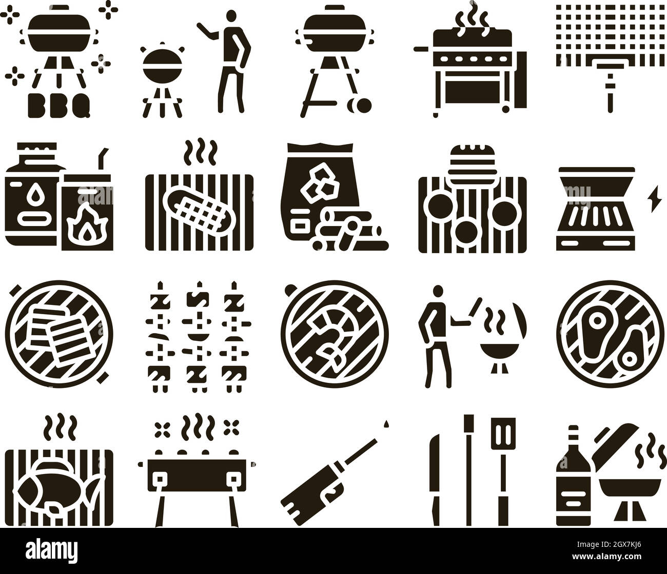 Pictogrammes cuisiner Banque d'images vectorielles - Alamy
