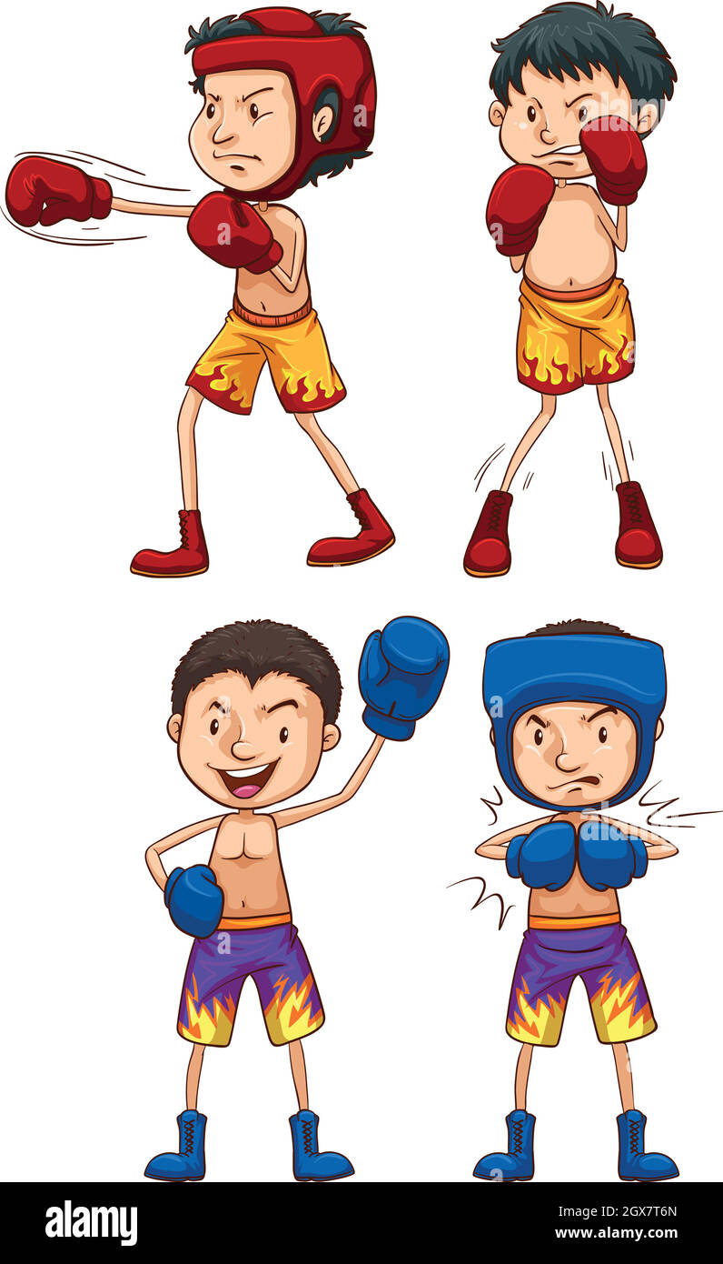 Jeunes boxeurs Banque d'images vectorielles - Alamy