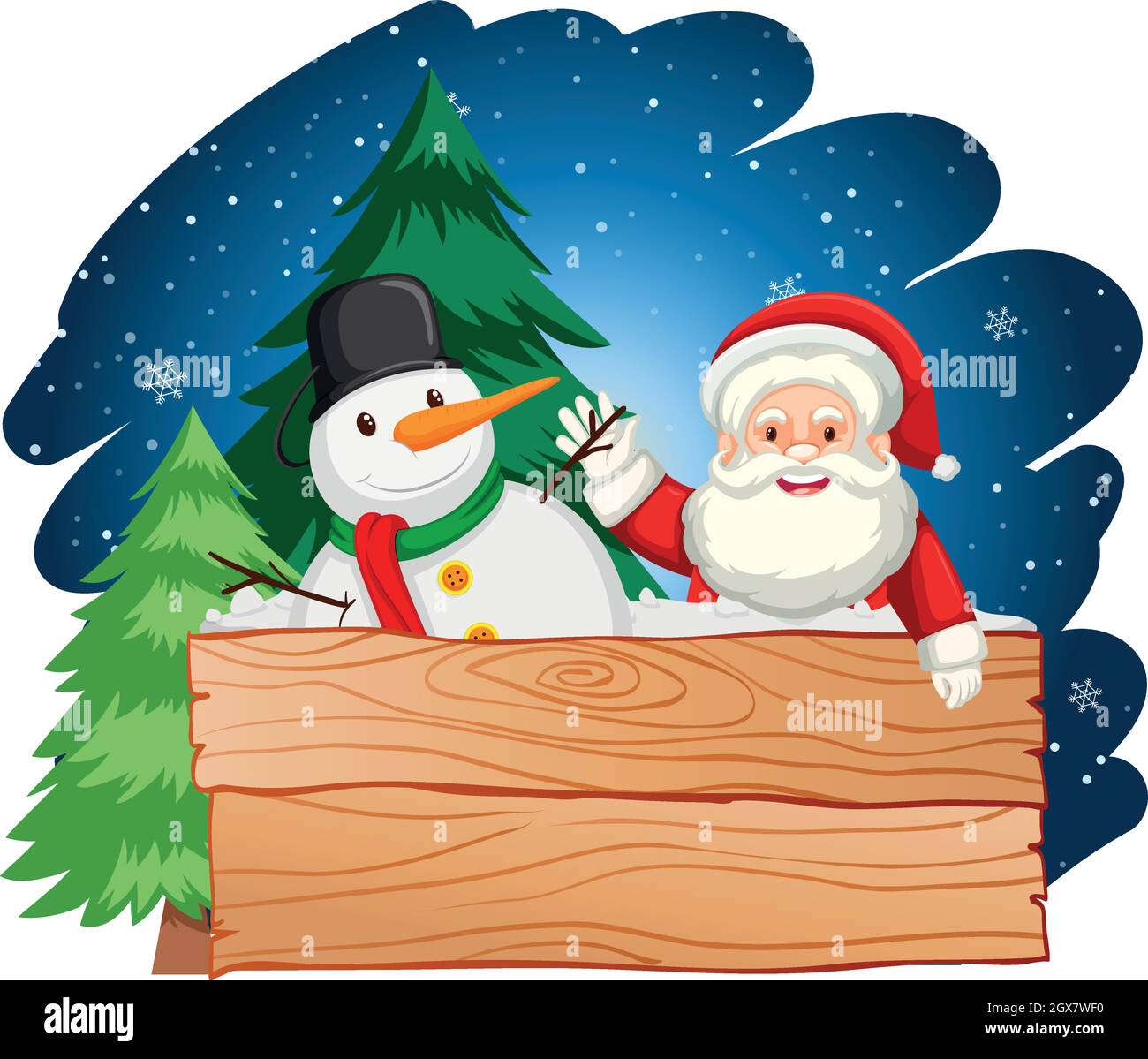 Bonhomme de neige en bois Banque d'images vectorielles - Alamy