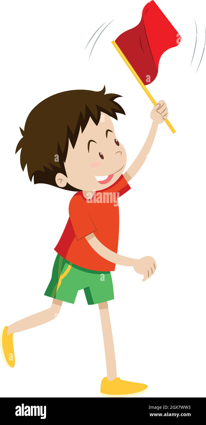 Petit drapeau rouge Banque d'images vectorielles - Alamy