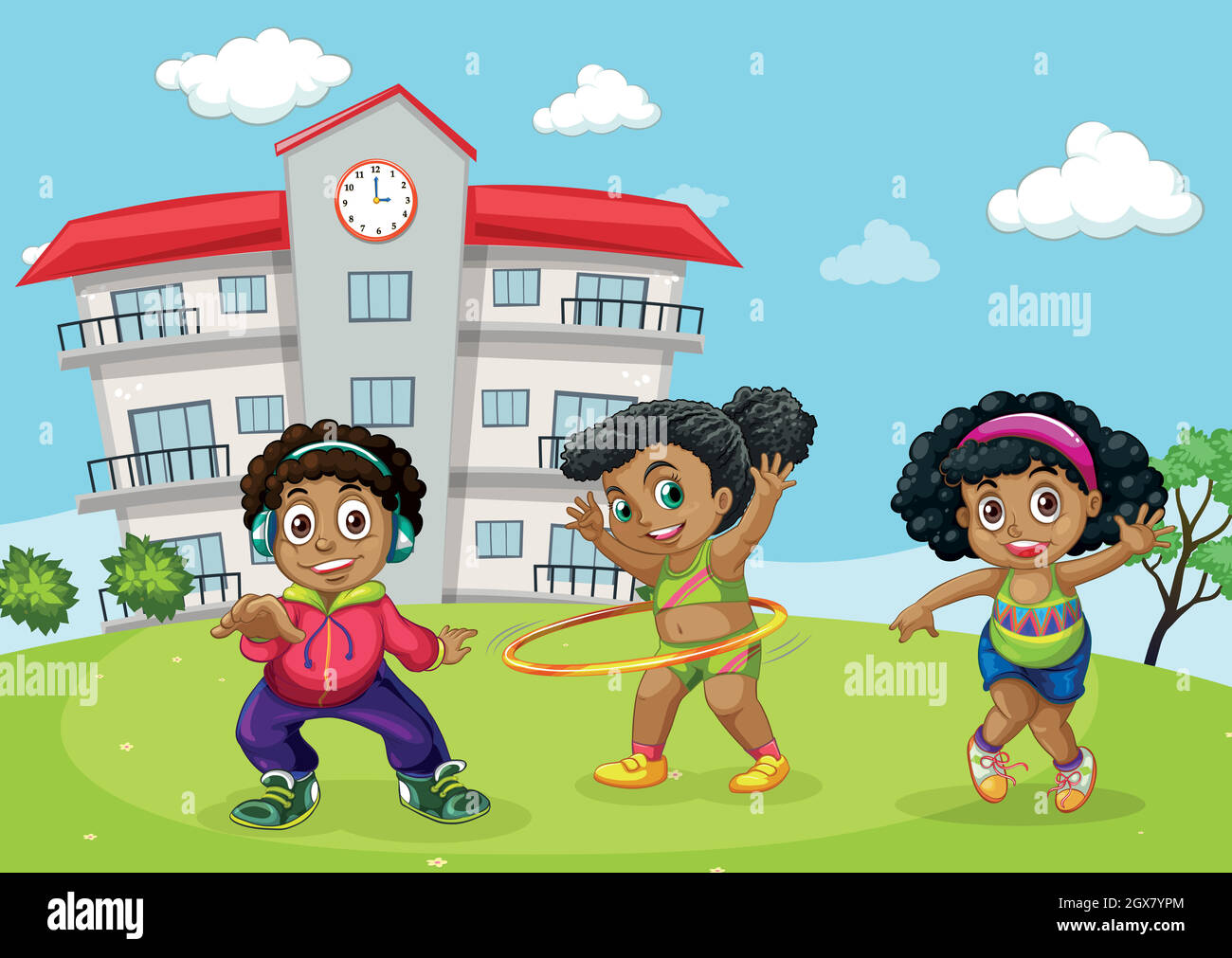 African school building Banque d'images vectorielles - Alamy
