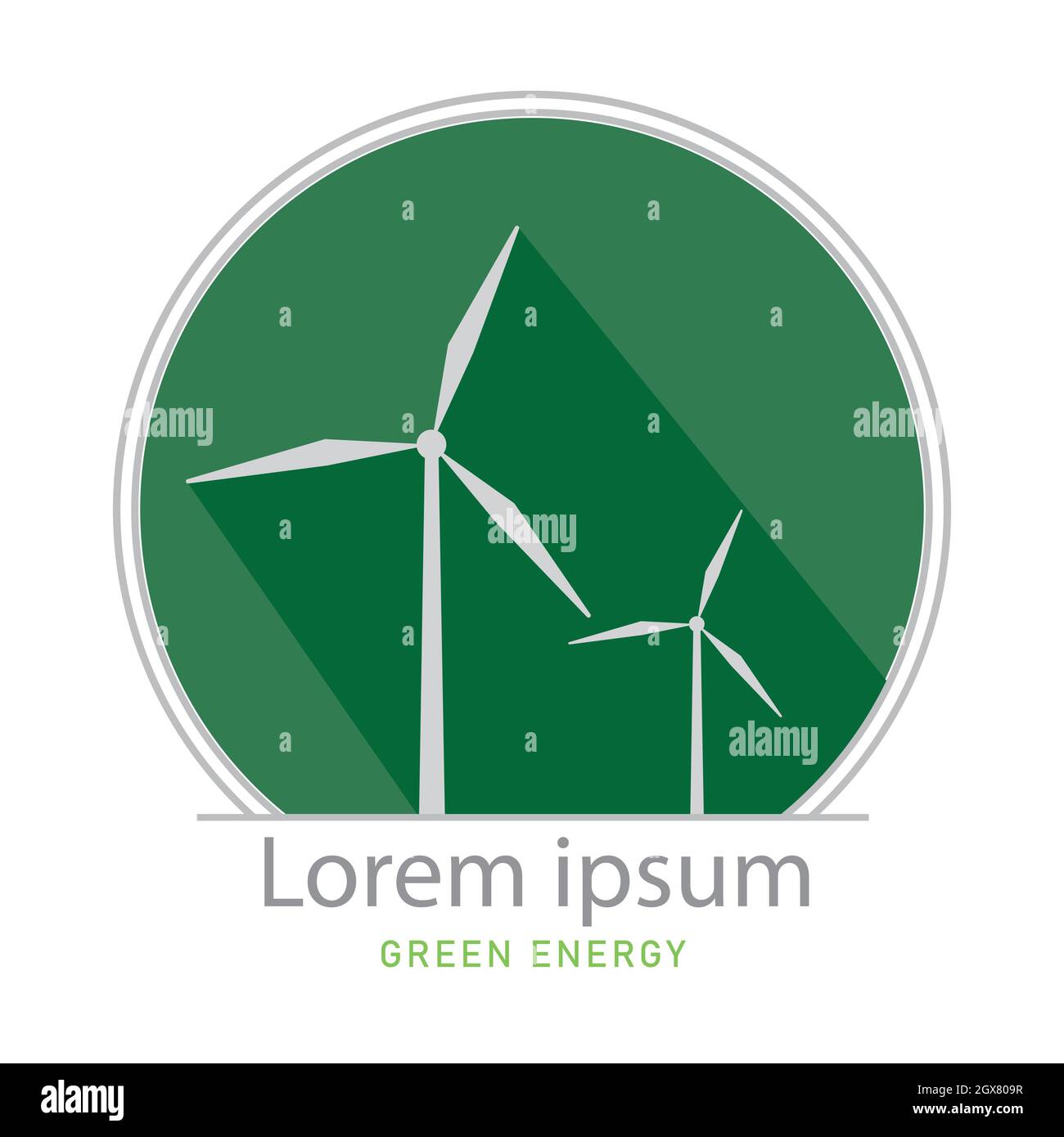 Logo énergie éolienne. Concept d'énergie verte. Symbole de conception ...