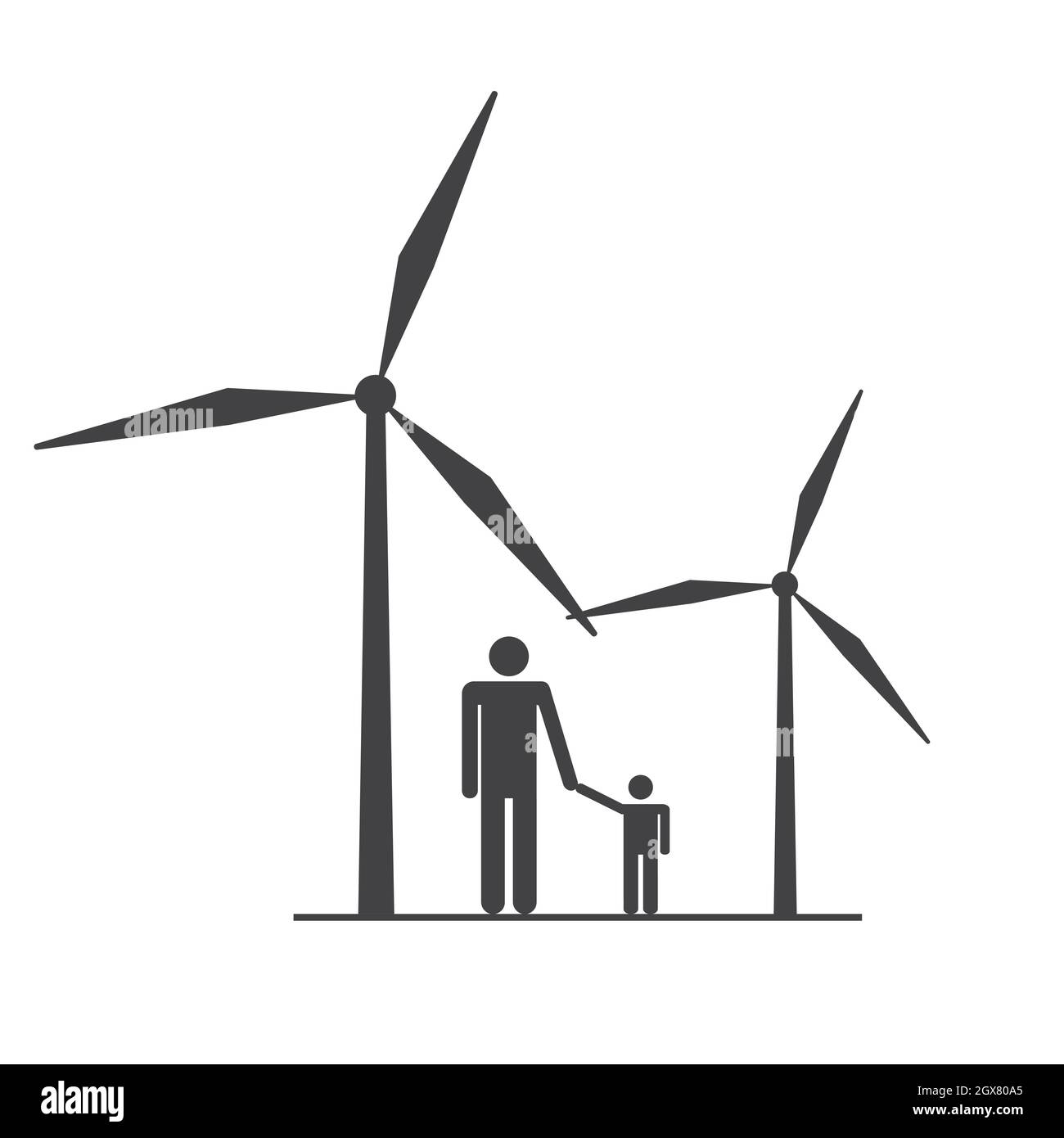 Logo énergie éolienne. Concept d'énergie verte. Éolienne avec symbole ...