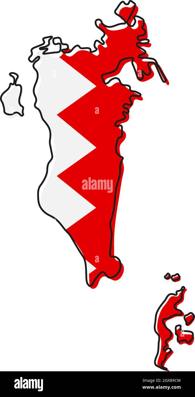Bahrain country flag map shape Banque de photographies et d’images à ...