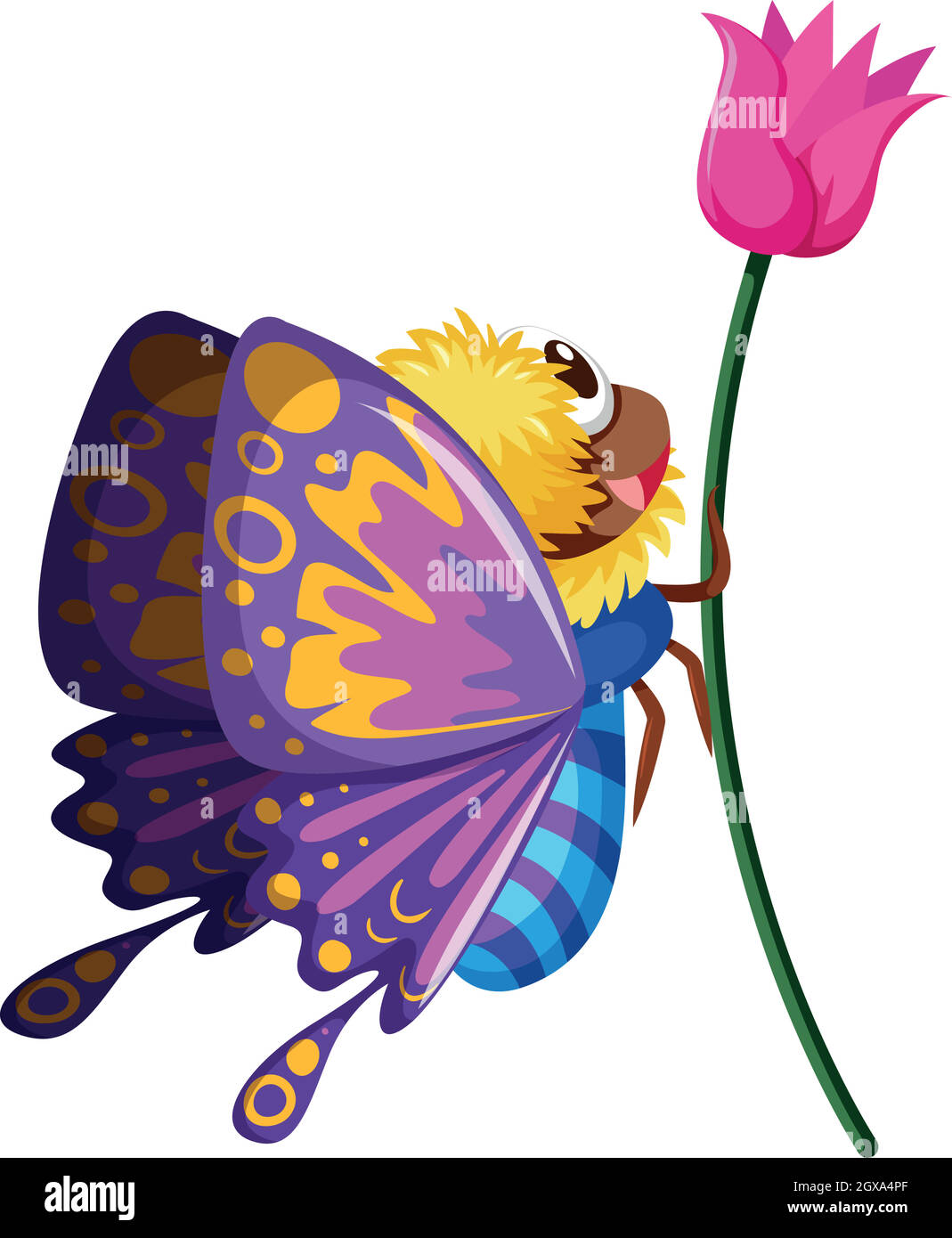 Papillon rose Banque d'images vectorielles - Alamy