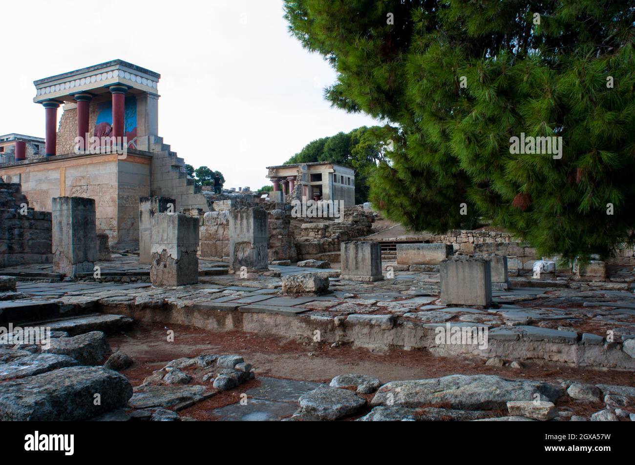 Ruines du labyrinthe du Minotaure en Crète Photo Stock - Alamy