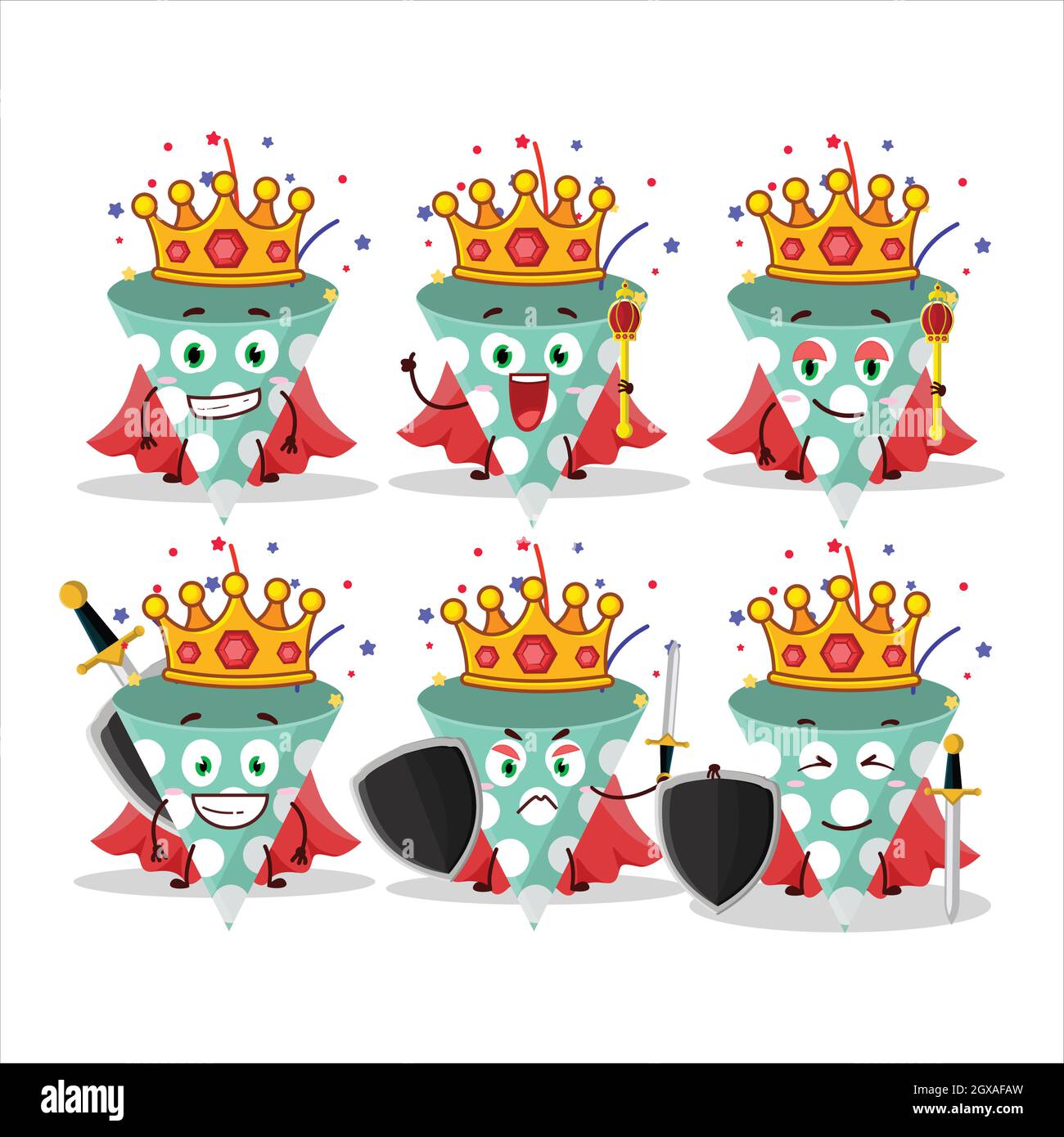 Un pape charismatique King Green Party avec personnage de dessin animé ...